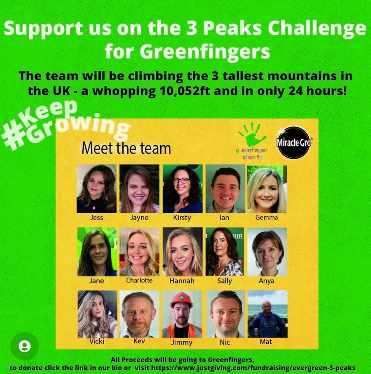 EVERGREEN TAKE ON THE THREE PEAKS CHALLENGE FOR GREENFINGERS ...